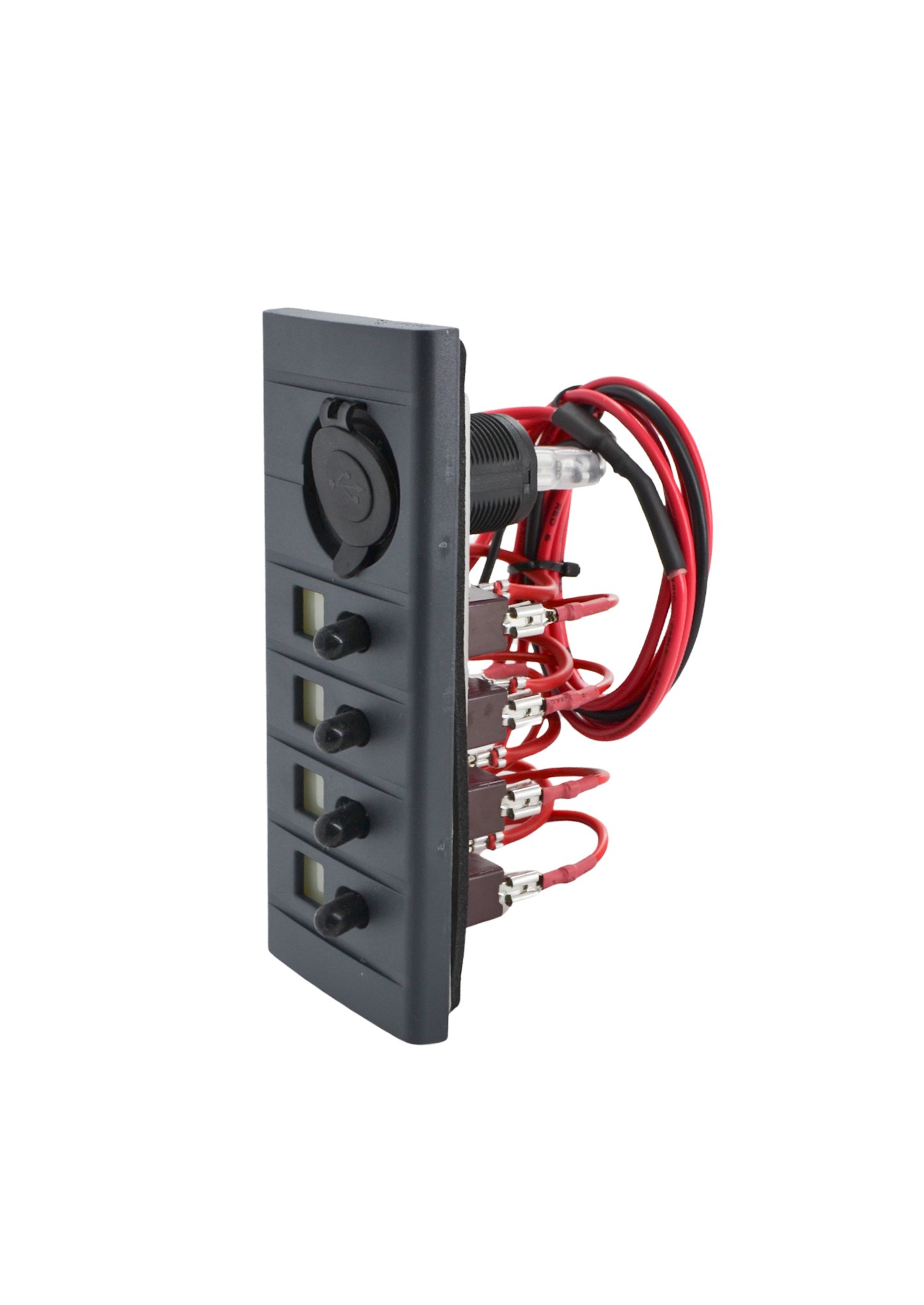 CONNEX Waterproof Switch Panel- 4 Switch Plus 12V Socket - Holroyd