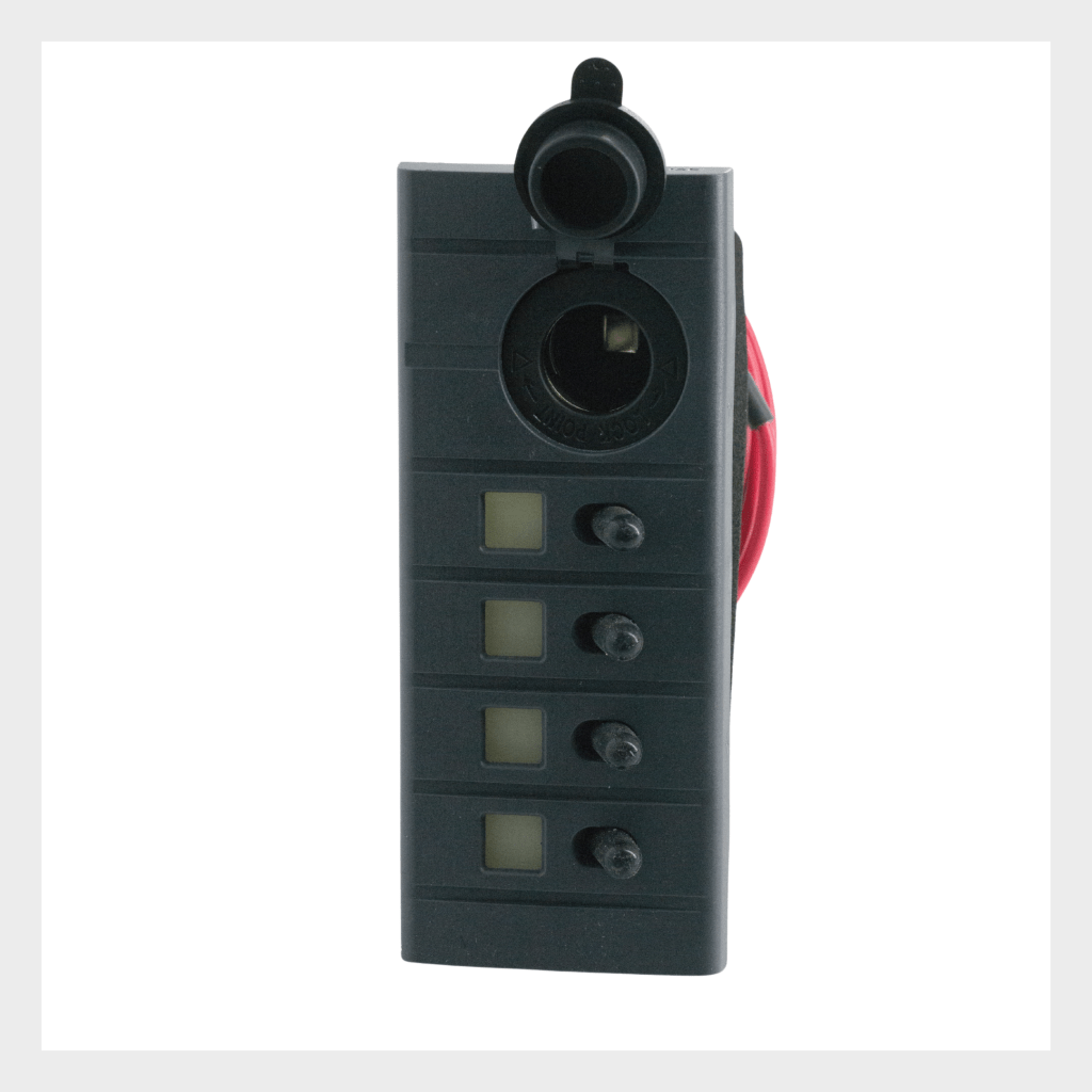 CONNEX Waterproof Switch Panel- 4 Switch Plus 12V Socket - Holroyd